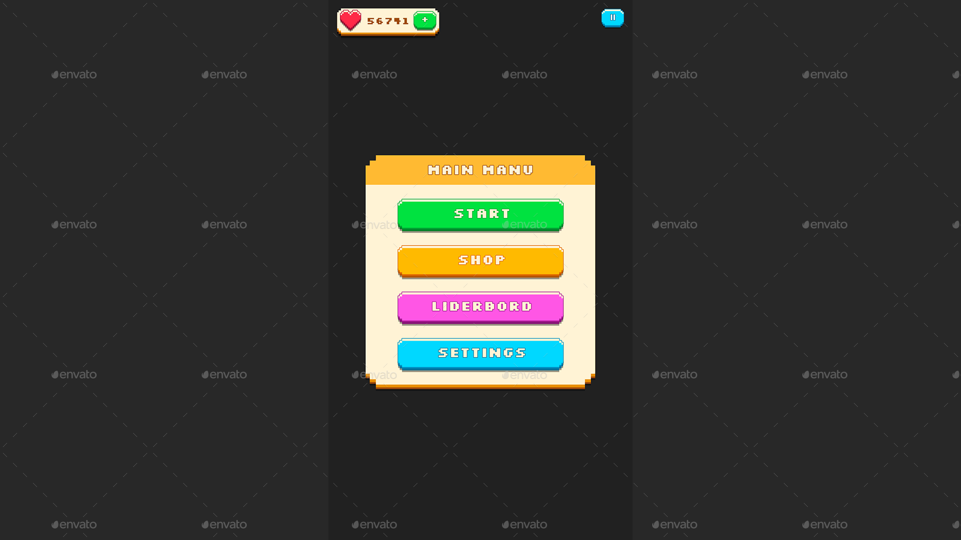 Pixel Game UI pack, Game Assets | GraphicRiver